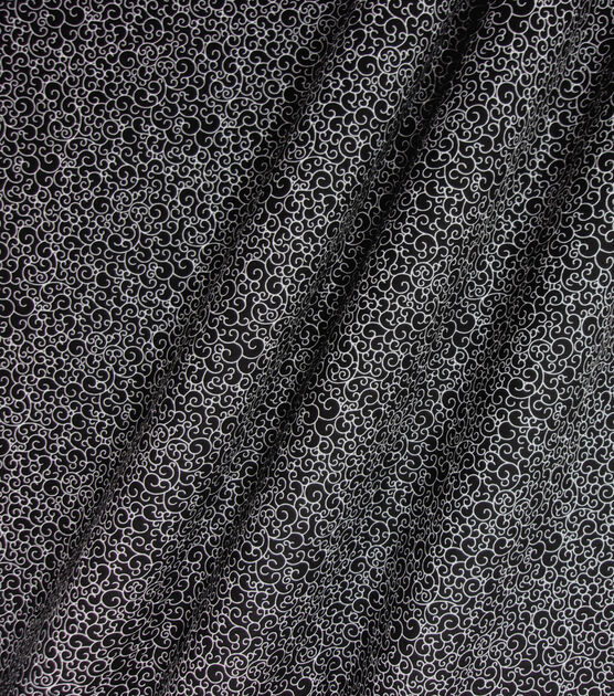 Mini Swirls On Black Quilt Cotton Fabric By Quilters Showcase Joann