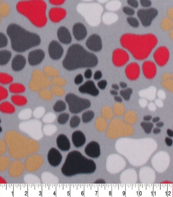 Multi Paw Blizzard Fleece Fabric Joann