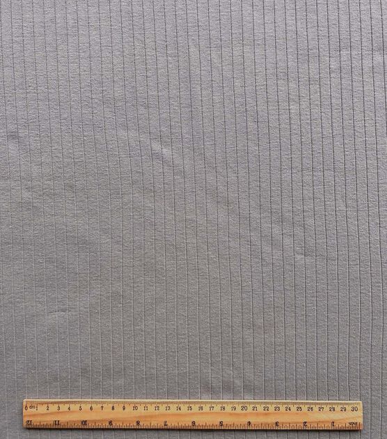 Gray Solid Drop Needle Interlock Knit Fabric Joann