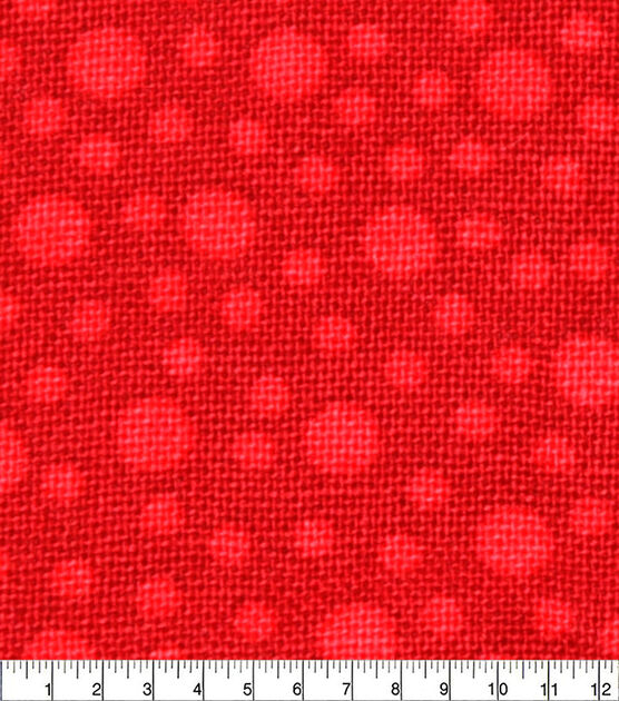 18 X 21 Red Tonal Dots Cotton Fabric Quarter 1pc By Keepsake Calico
