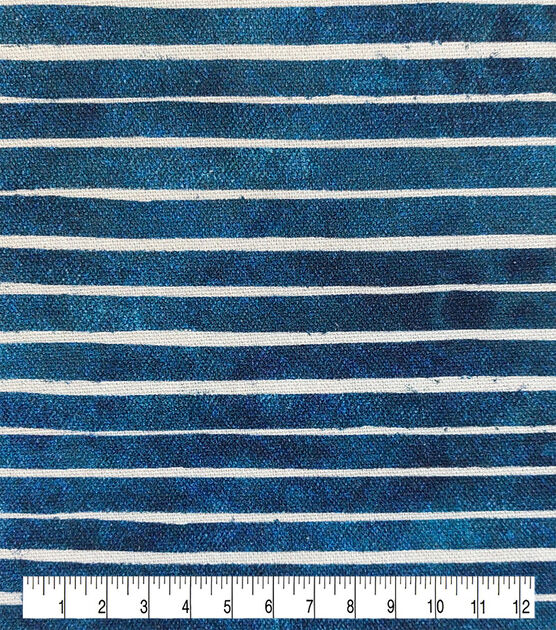 Tailored Stripe Navy Cotton Canvas Fabric Joann