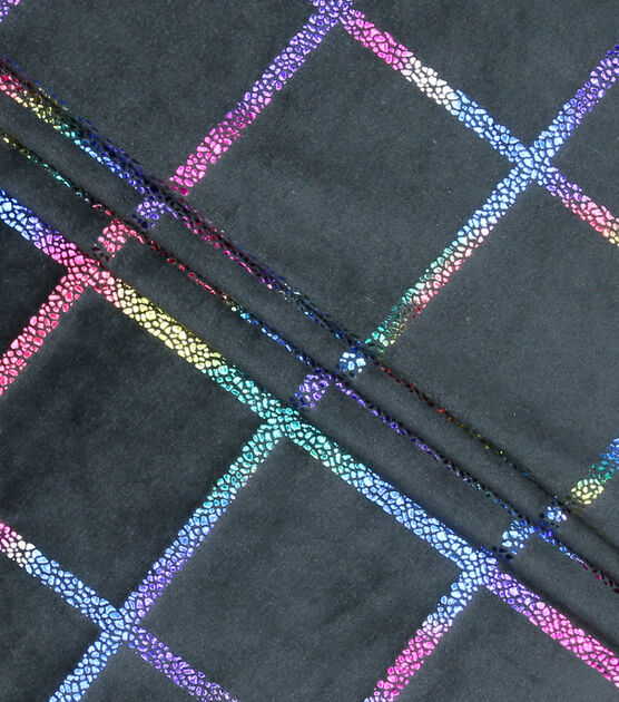 Rainbow Pride Grid On Black Pure Plush Fleece Fabric Joann