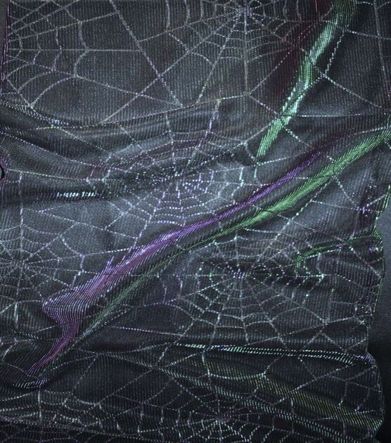 The Witching Hour Flat Cosmic Spiderweb Green Purple Fabric Joann