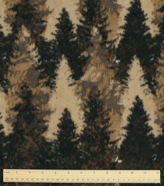Neutral Faded Trees Anti Pill Plush Fleece Fabric Joann