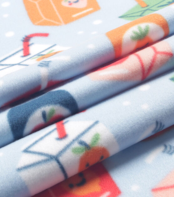 Fruit Juice Drinks On Blue Blizzard Fleece Fabric Joann