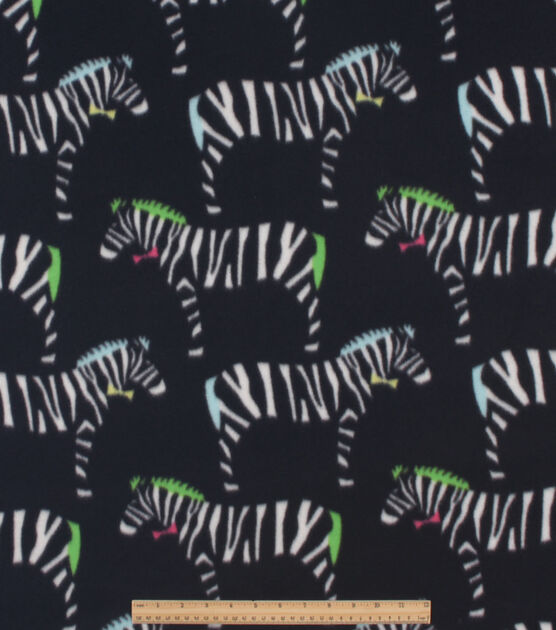 Zebras On Black Blizzard Fleece Fabric Joann
