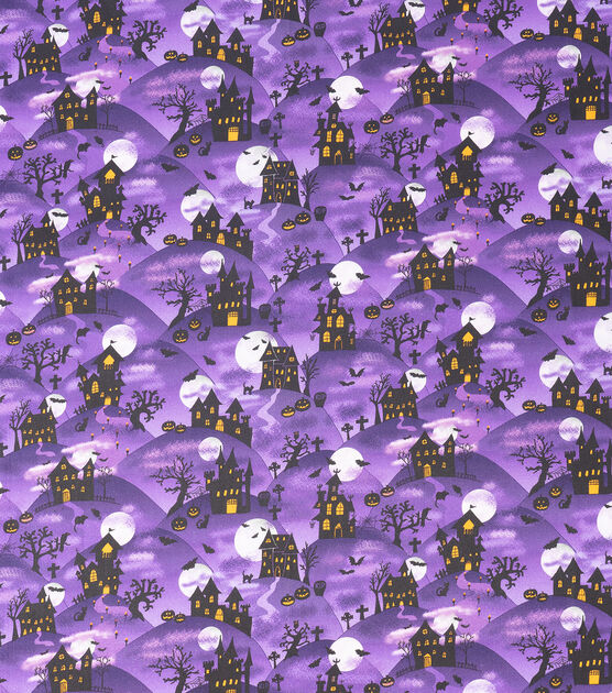 Singer 18 X 21 Cat And House Halloween Cotton Fabric Quarter Bundle 5pc