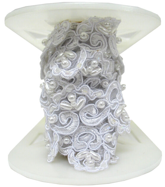 Simplicity Sequin Beaded Trim White Joann