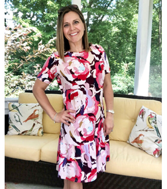 Multicolor Abstract Floral Jersey Knit Fabric Joann