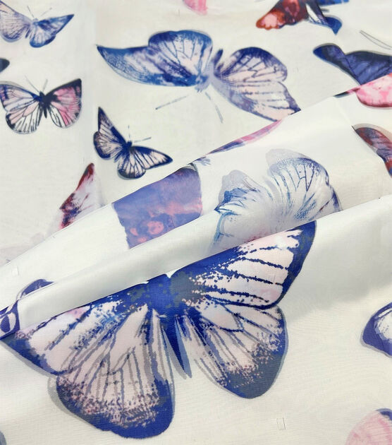 Butterfly With 3d Effect On White Organza Fabric By Glitterbug Joann
