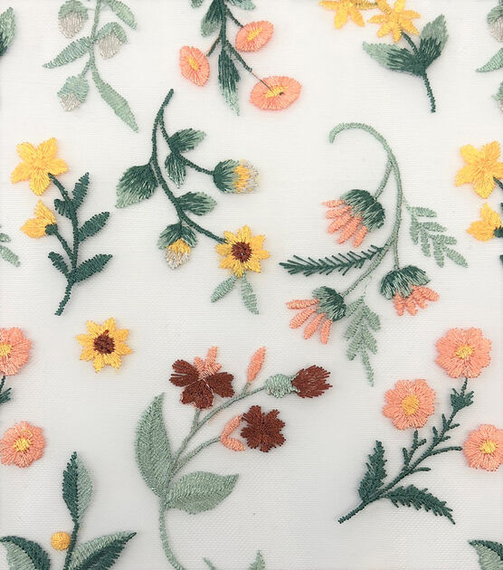 Multicolor Wildflower Embroidered Mesh Fabric By Sew Sweet Joann