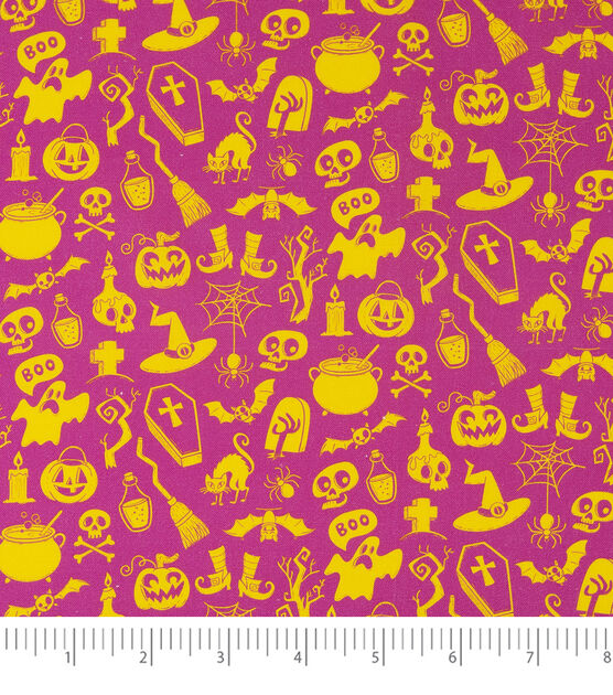 Singer 18 X 21 Skeletons Halloween Cotton Fabric Quarter Bundle 5pc