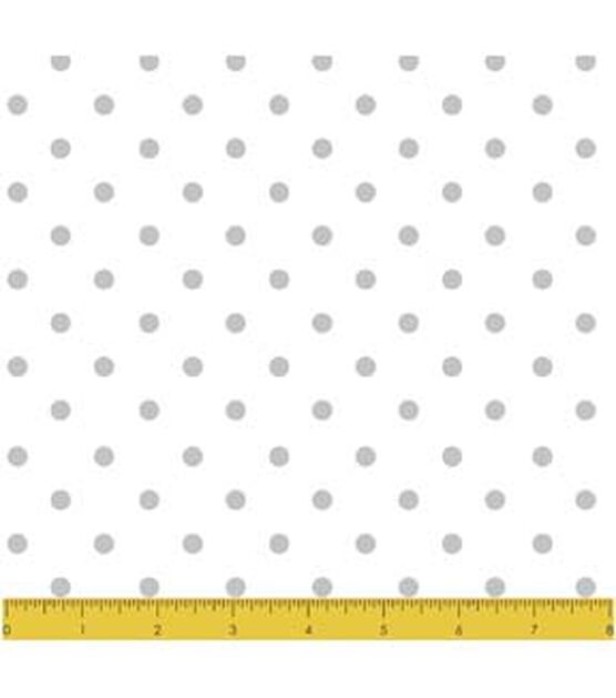 Stitch And Sparkle Silver Metallic Dots On White Cotton Fabric Joann