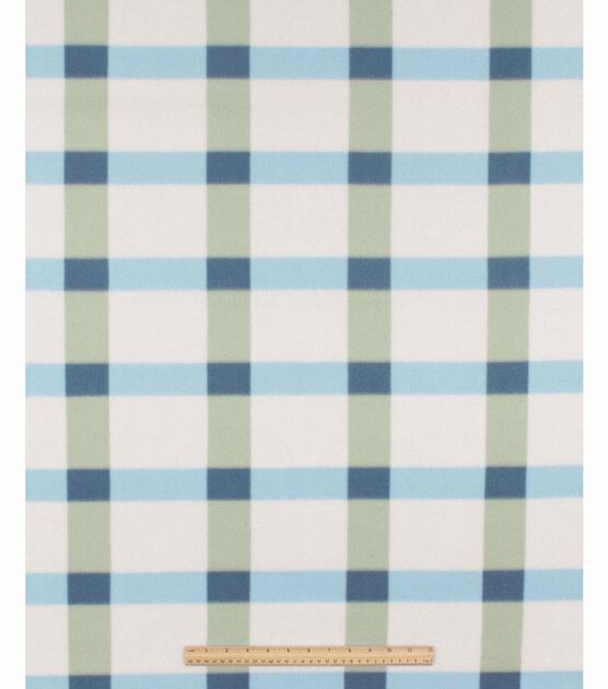 48 Wide Green And White Plaid No Sew Fleece Blanket By Happy Value Joann