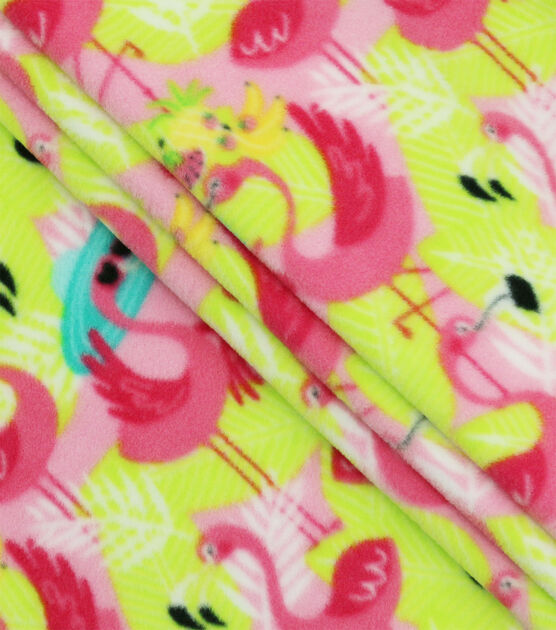 Pink Flamingos Anti Pill Plush Fleece By Pop Joann