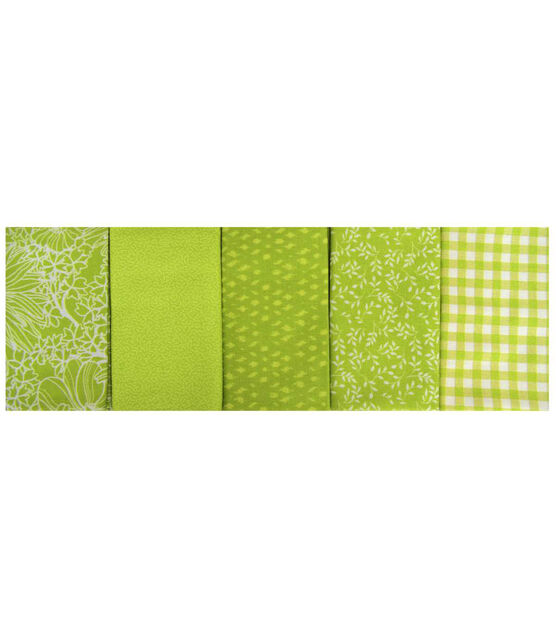 18 X 21 Green Blender 2 Cotton Fabric Quarters 5ct By Keepsake Calico