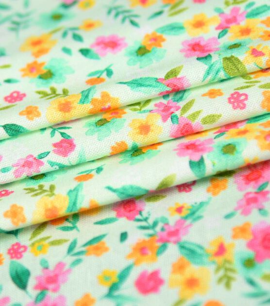 Floral On Light Green Easter Cotton Fabric Joann