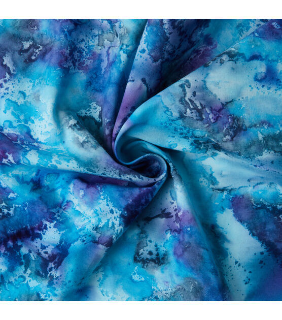 Oil Spill Blue Blender Batik Cotton Fabric Joann