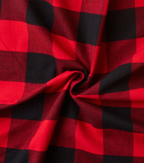 Eddie Bauer Red And Black Buffalo Check Cotton Tencel Flannel Fabric Joann