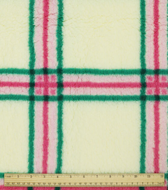 Pink And Green Plaid Sherpa Fabric Joann