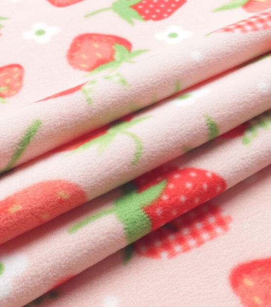 Gingham Berries On Pink Anti Pill Plush Fleece Fabric Joann
