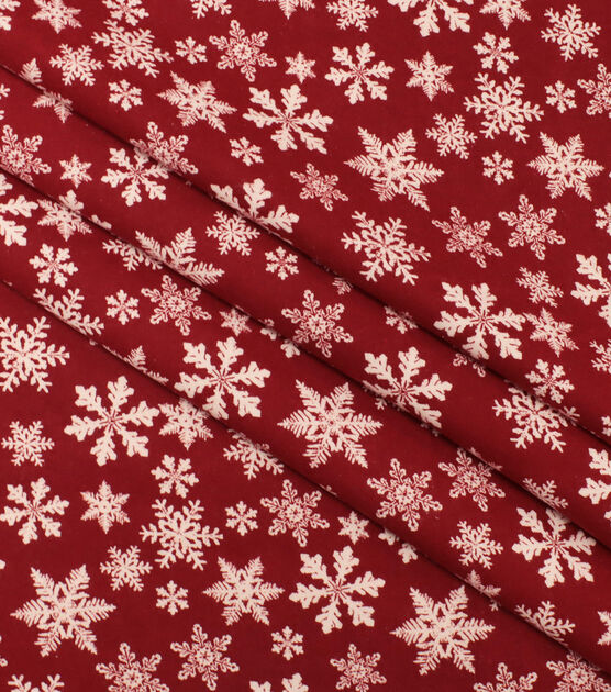 Snowflakes On Red Super Snuggle Christmas Flannel Fabric Joann