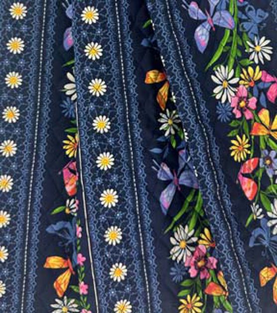 Fabric Traditions Butterflies On Blue Double Faced Quilt Cotton Fabric