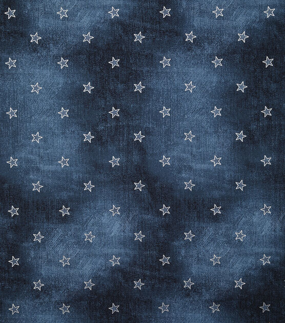 Blue Jeans With Foil Patch Patriotic Cotton Fabric Joann