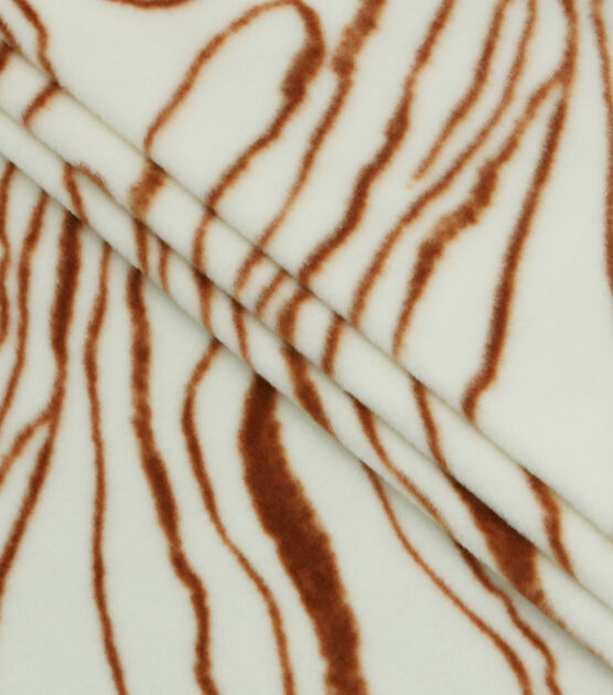 White And Brown Oil Slick Anti Pill Fleece Fabric Joann