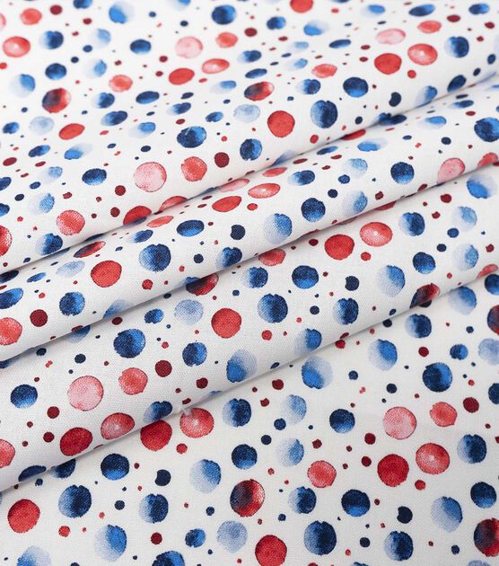 Singer Watercolor Dots On Blue Patriotic Cotton Fabric Joann