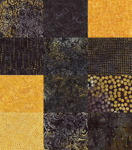 18 X 22 Hi Fashion Batik Honeybee Cotton Fabric Quarter Bundles 12pc
