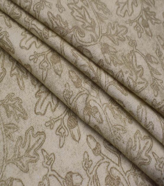 107 Wide Tonal Oak Scroll On Tan Flannel Fabric Joann