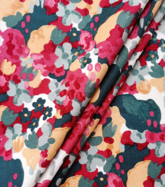 Green And Pink Abstract Floral Luxe Flannel Fabric Joann