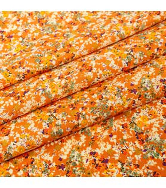 Singer Orange Floral Packed Cotton Fabric By Keepsake Calico Joann