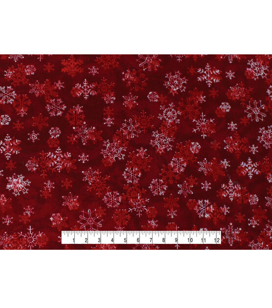 Textured Snowflakes On Red Christmas Cotton Fabric Joann