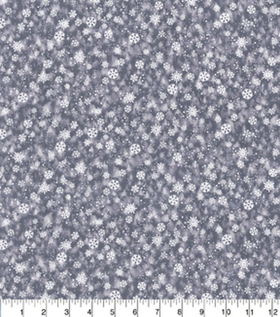 Packed Snowflakes On Gray Christmas Cotton Fabric Joann