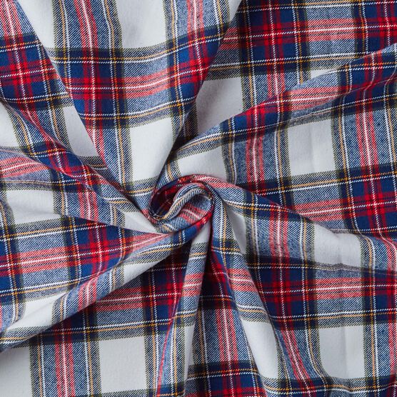 Eddie Bauer White And Red Brushed Tartan Shirting Fabric Joann