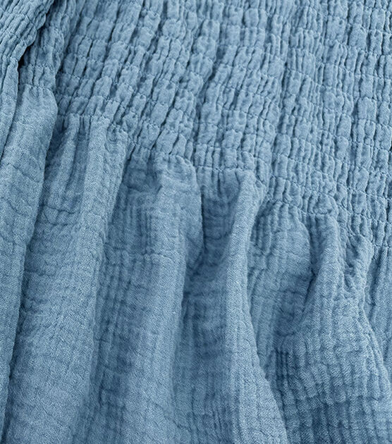 Blue Smocked Bubble Gauze Fabric Joann
