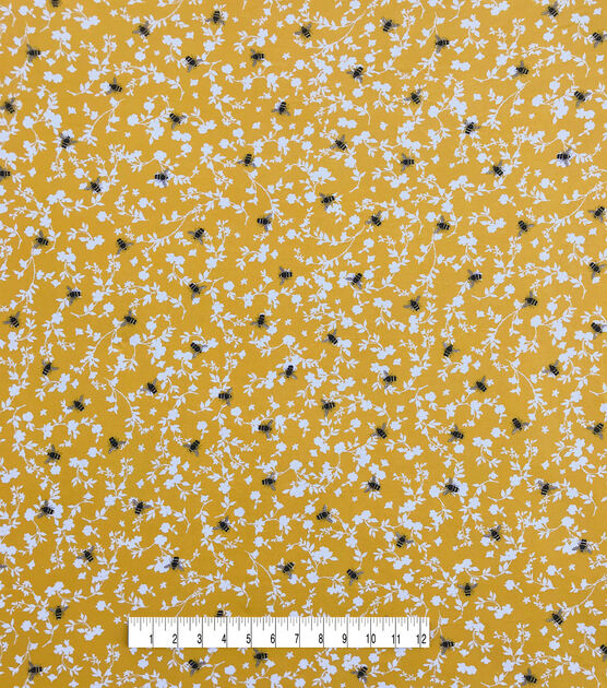 Yellow Bees Double Brush Jersey Knit Fabric Joann