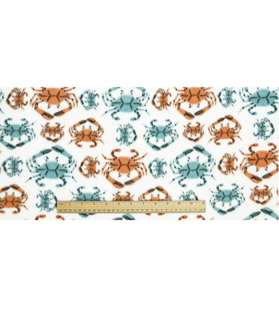 Resort Crabs On White Anti Pill Plush Fleece Fabric Joann