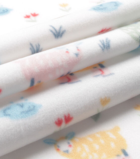 Sheep In Boots On White Blizzard Fleece Fabric Joann