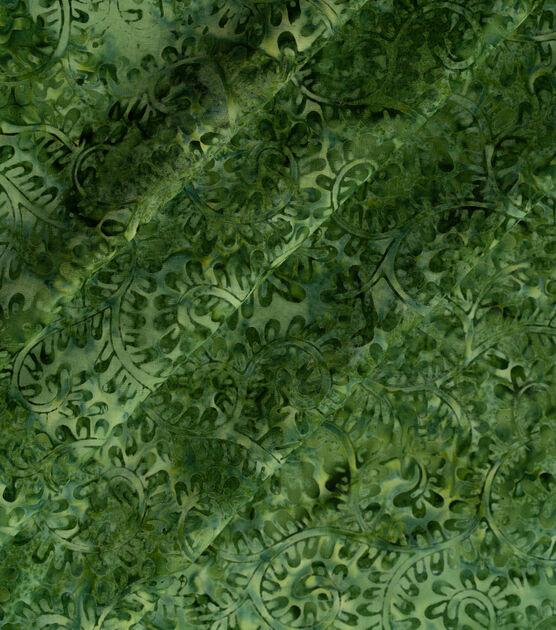 Olive Green Swirls Batik Cotton Fabric Joann
