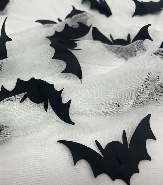 Black And White Bat Tattered Gauze Fabric By The Witching Hour Joann