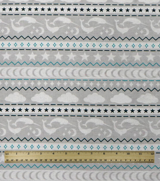 Gray Narwhal Fair Isle Super Snuggle Flannel Fabric Joann