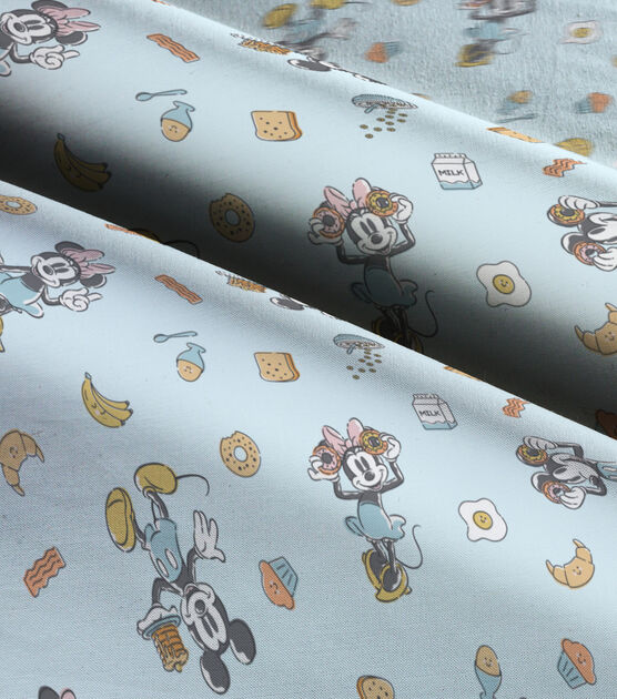 Disney Mickey And Minnie Mouse Breakfast On Blue Cotton Fabric Joann