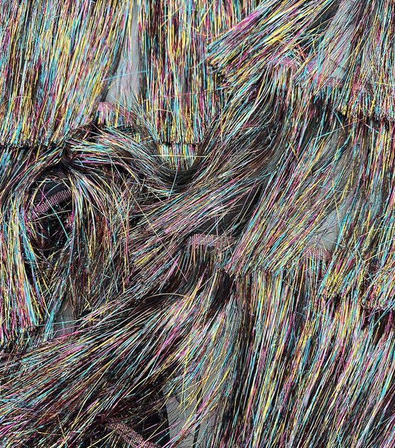 Rainbow 3d Shiny Fringe Halloween Mesh Fabric By The Witching Hour Joann
