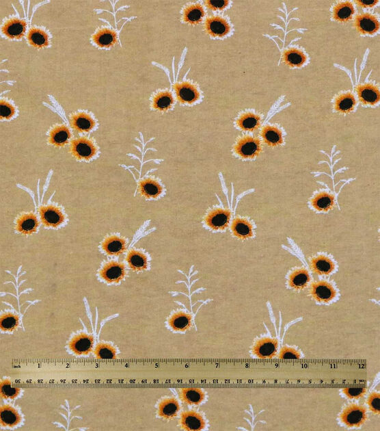 Brown Sunflowers Super Snuggle Flannel Fabric Joann
