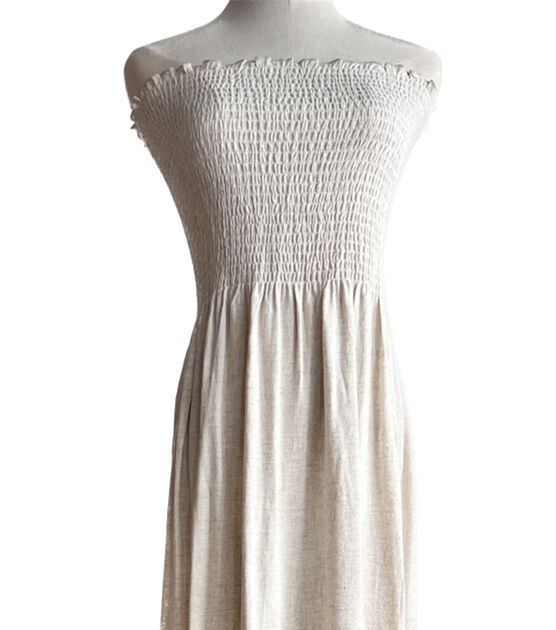 Natural Smocked Linen Fabric Joann