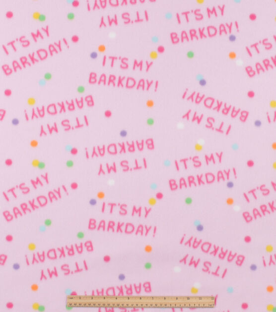 Pink Its My Barkday Blizzard Fleece Fabric Joann