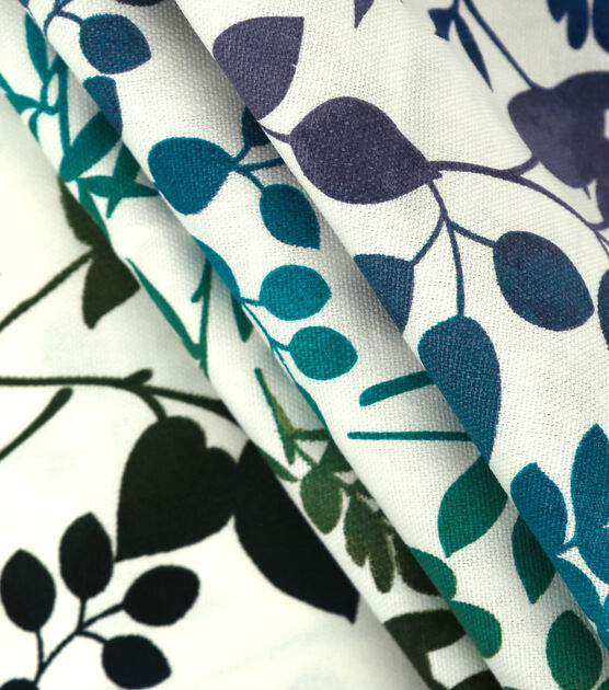 New Leaf Blue Cotton Canvas Fabric Home Essentials Joann
